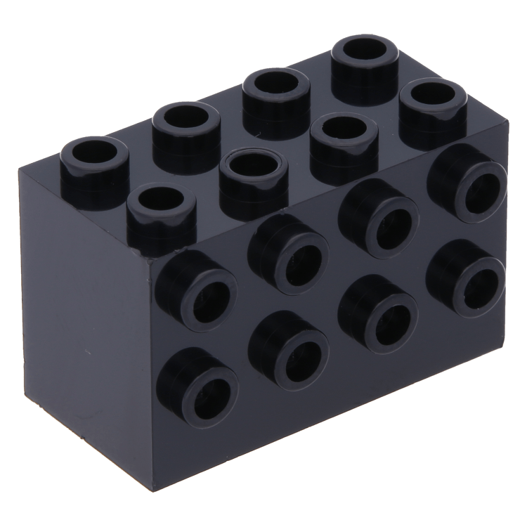 LEGO Einzelteil 2434 - Black Brick, Modified 2 x 4 x 2 with Studs on ...
