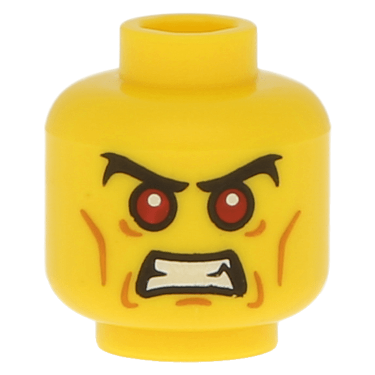 LEGO part 3626bpb0693 - Yellow Minifig, Head Red Eyes with Black Bushy ...